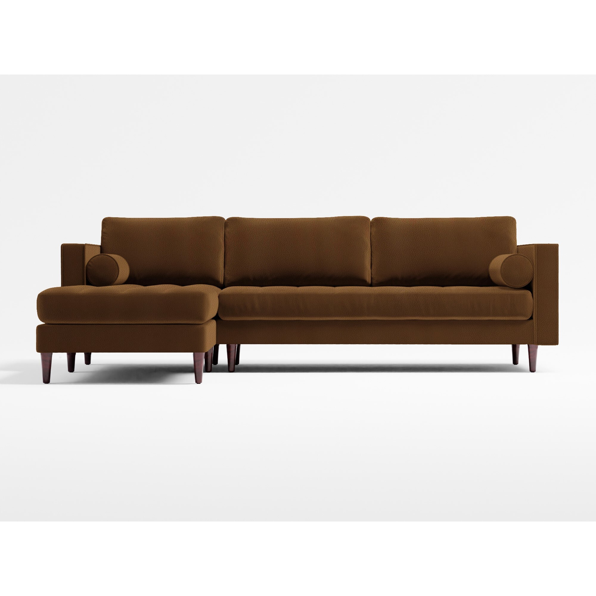 Scott 4 Seater Left Hand Chaise Sofa Tan Leather by Splendour Sofas ...