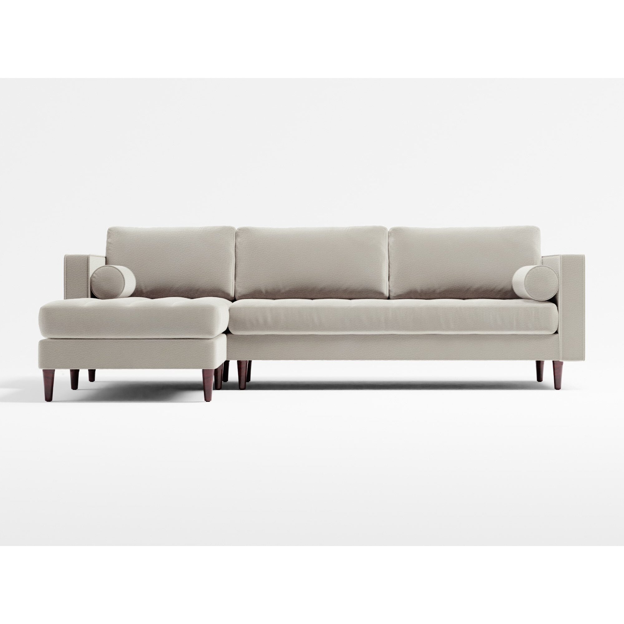 Scott 4 Seater Left Hand Chaise Sofa White Leather by Splendour Sofas ...
