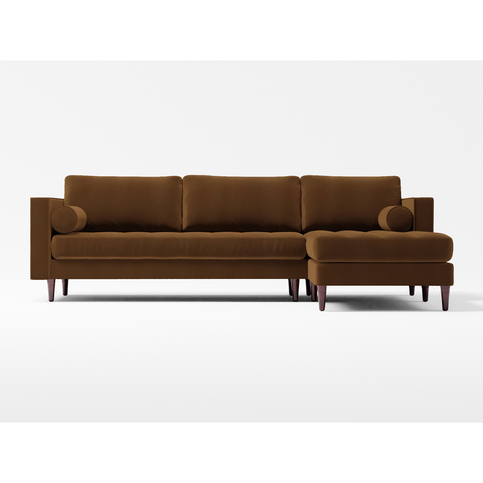 Scott 4 Seater Right Hand Chaise Sofa Tan Leather by Splendour Sofas ...