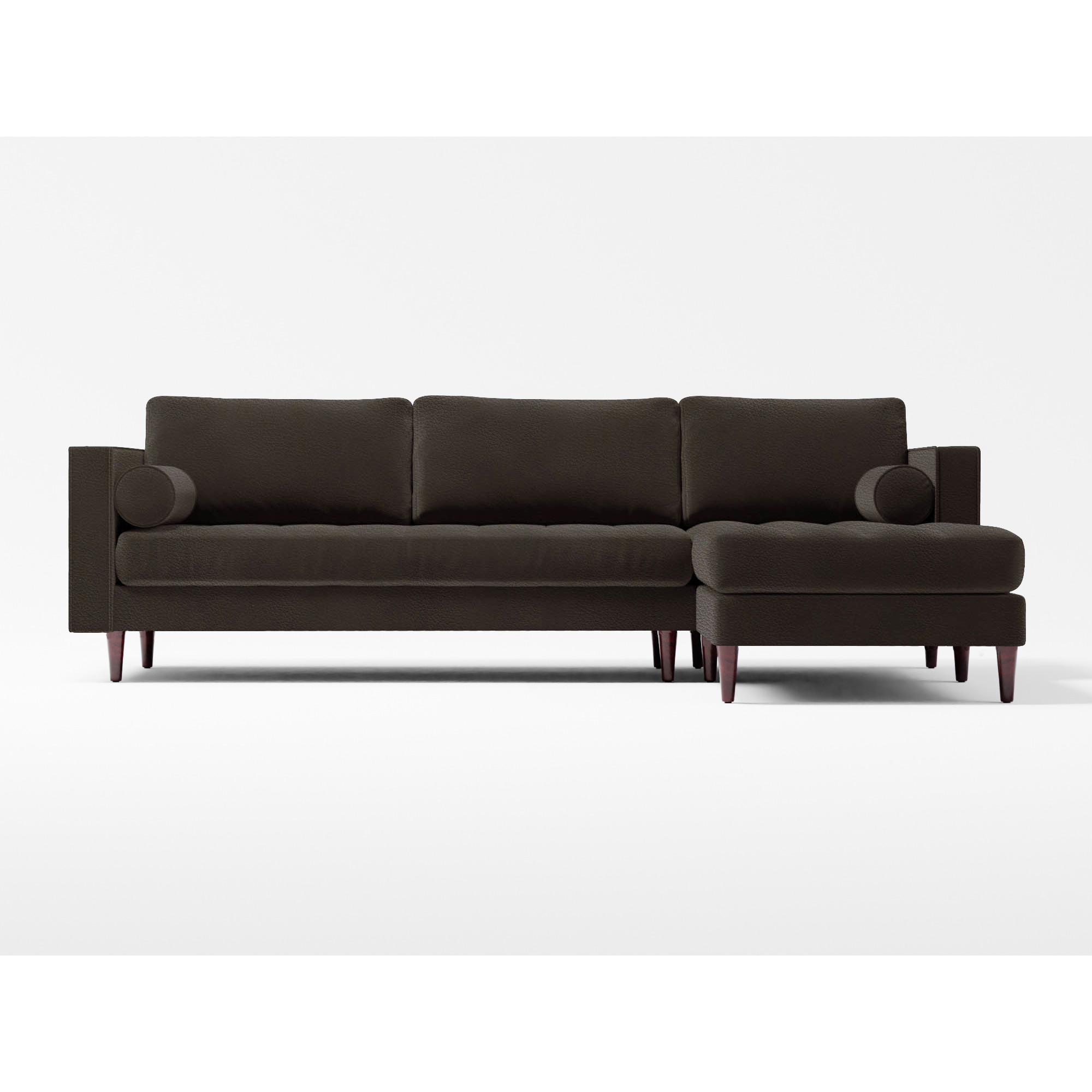 Scott 4 Seater Right Hand Chaise Sofa Grey Leather by Splendour Sofas ...