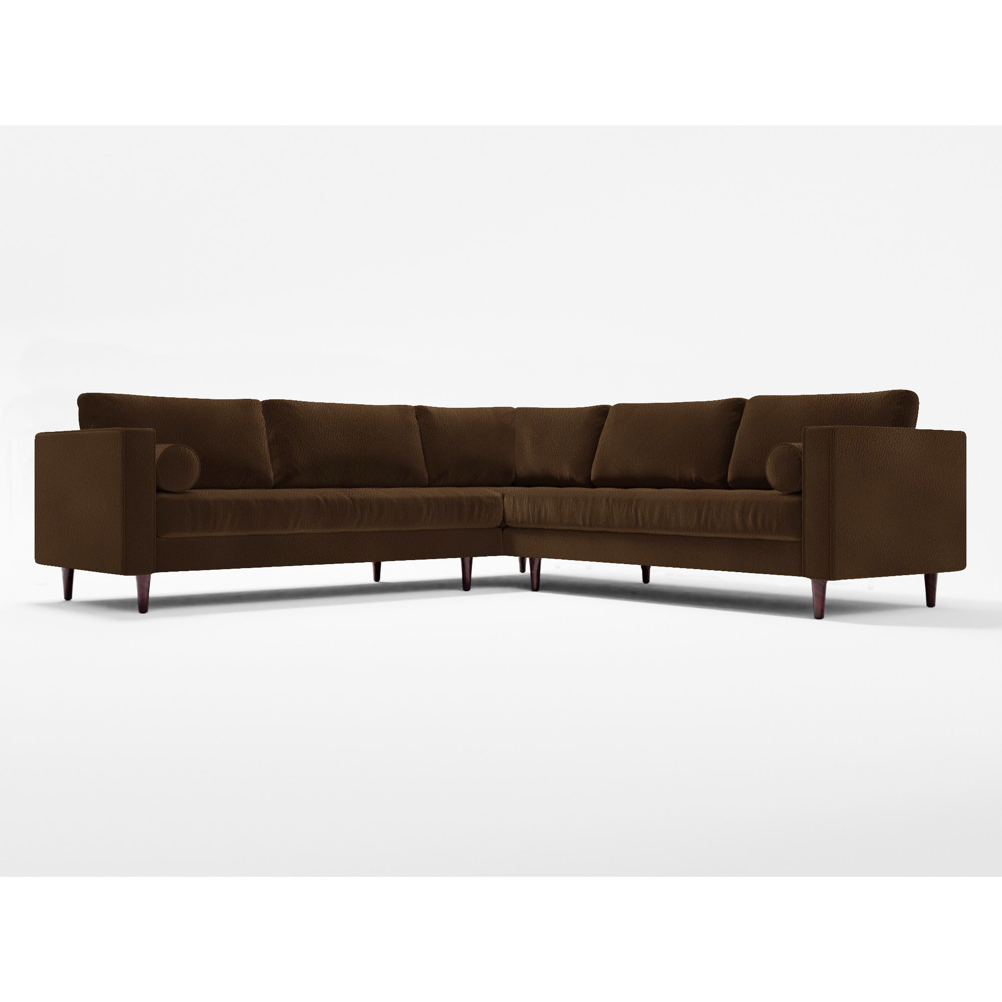 Scott Corner Sofa Brown Leather by Splendour Sofas | ufurnish.com