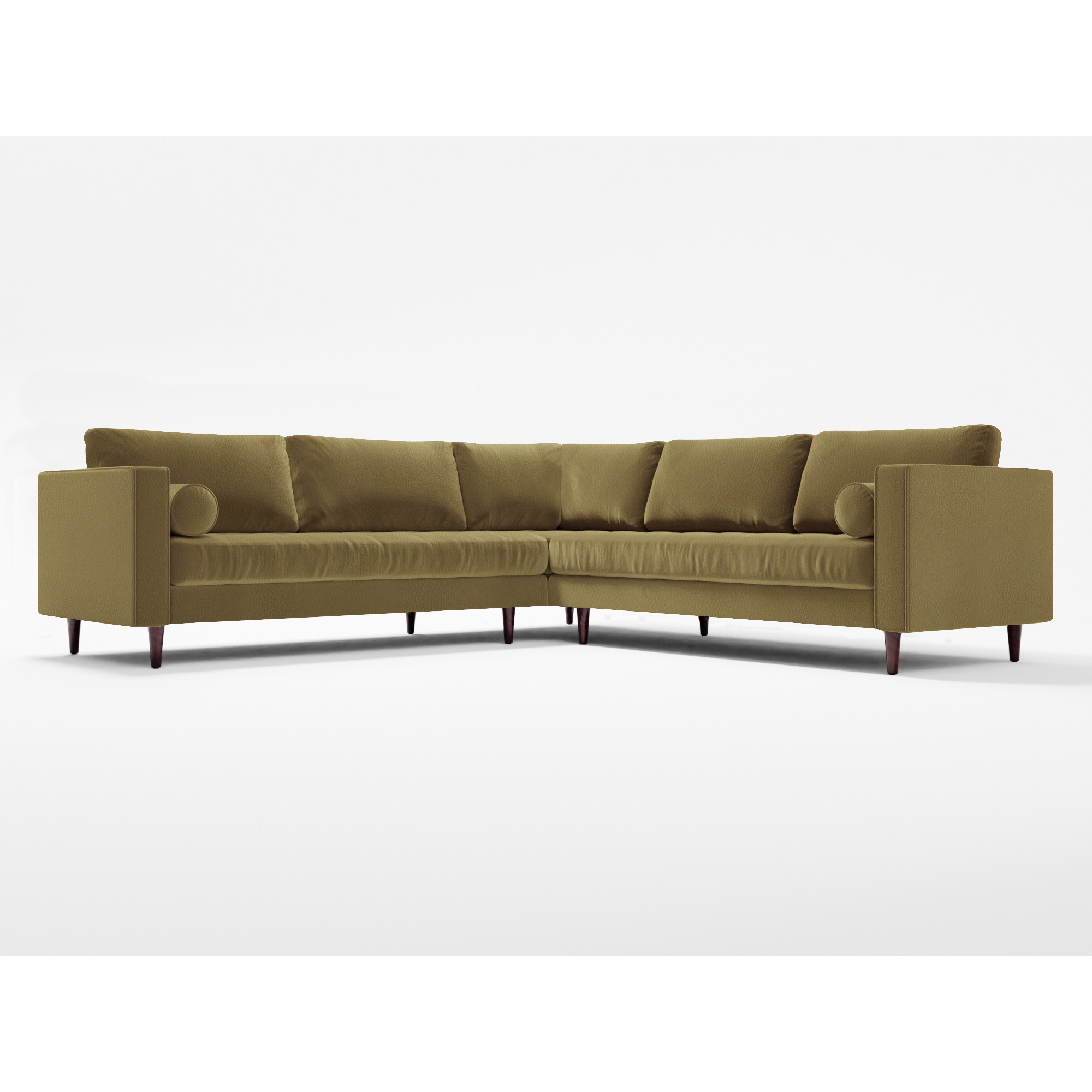 Scott Corner Sofa Pebble Leather by Splendour Sofas | ufurnish.com