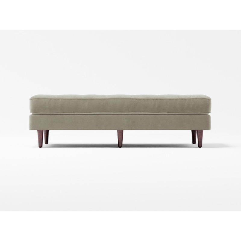 Scott Large Ottoman Bench Light Grey Leather by Splendour Sofas ...