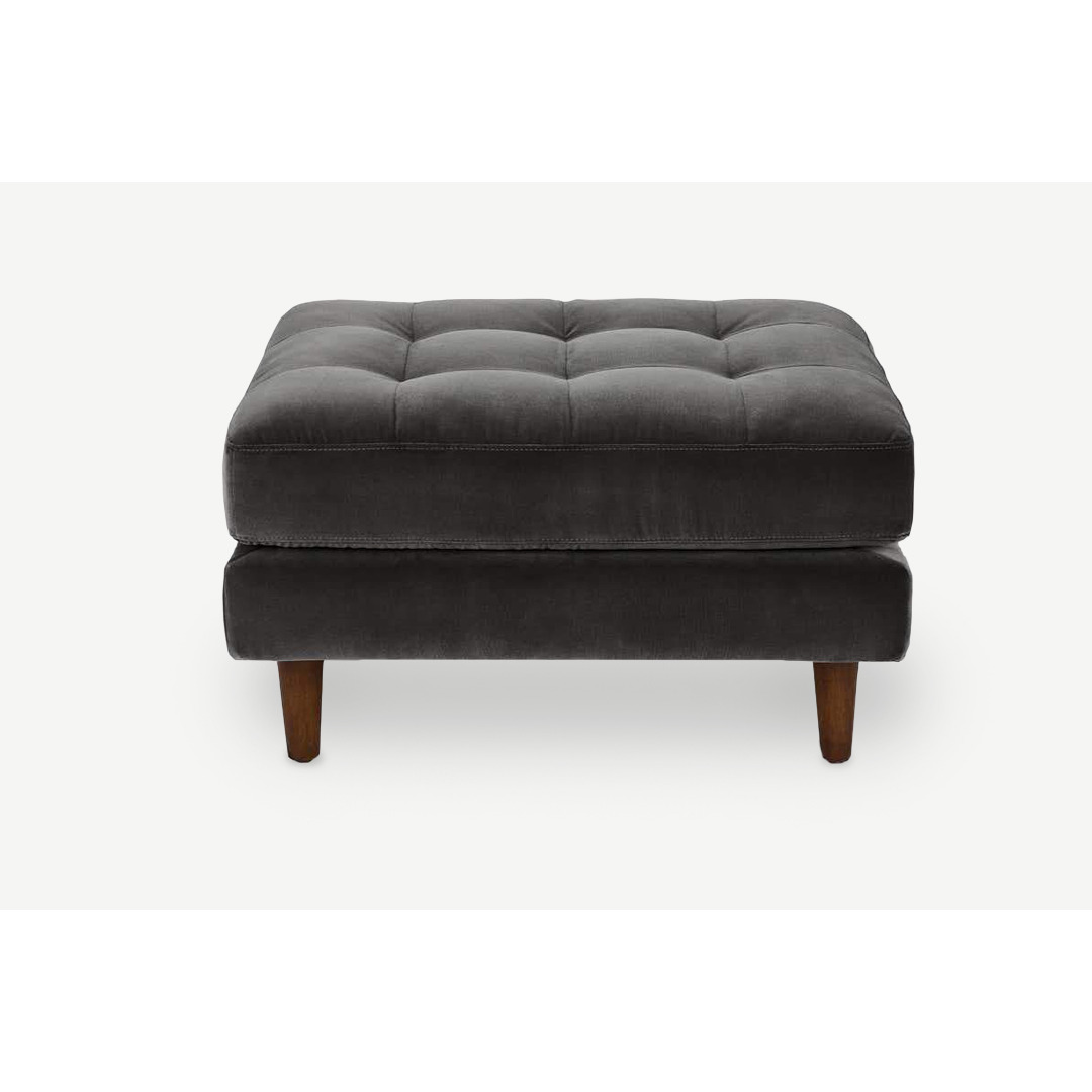 Scott Small Ottoman Concrete Velvet by Splendour Sofas | ufurnish.com