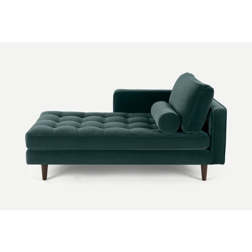 Scott Right Hand Chaise Lounge Petrol Velvet by Splendour Sofas ...