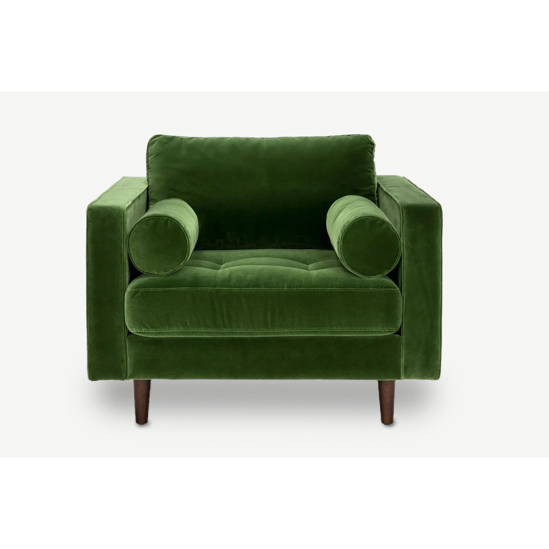 Scott Single Seater Armchair Grass Green Velvet by Splendour Sofas ...