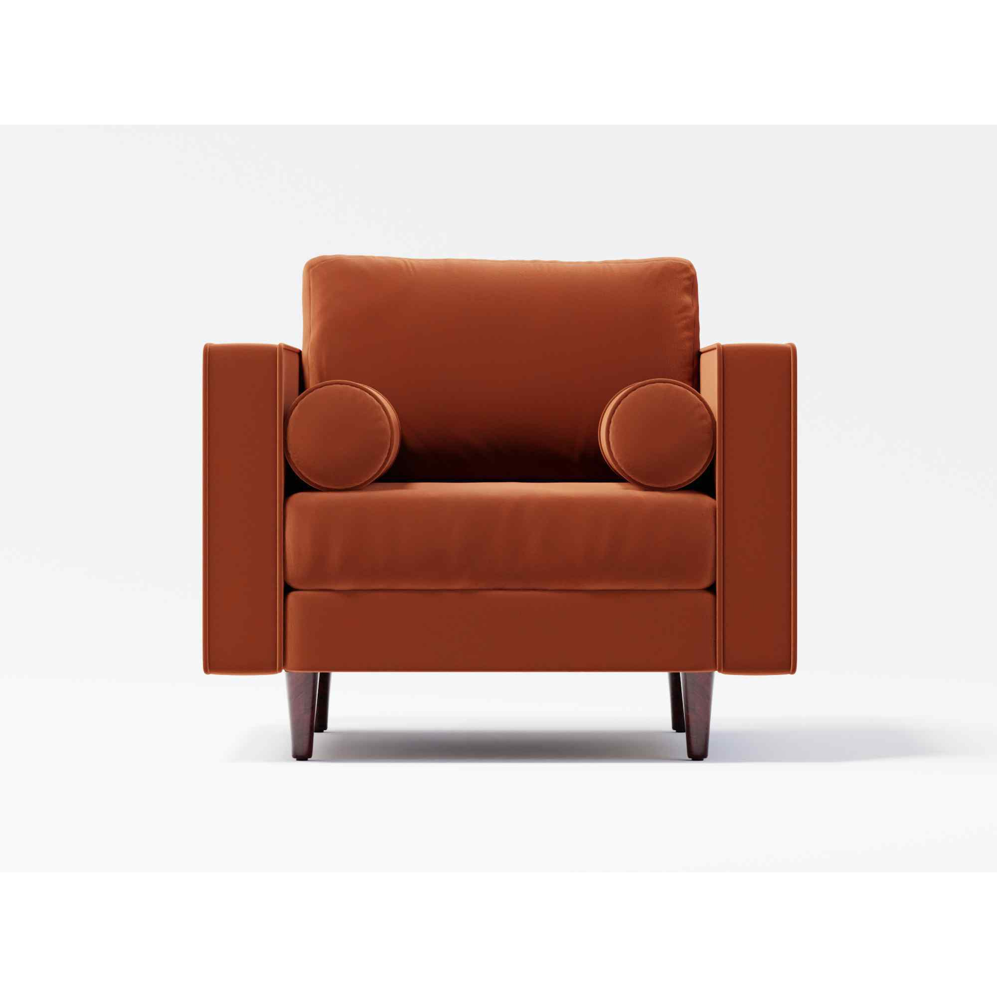 Jacob Right Hand Chaise Lounge Burnt Orange Velvet by Splendour Sofas ...