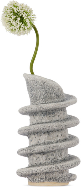 Soft Skills Gray Twisted Shell Vase by SSENSE | ufurnish.com