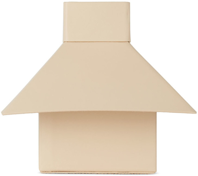 Los Objetos Decorativos Beige Leather Funnel Catchall Basket by SSENSE ...