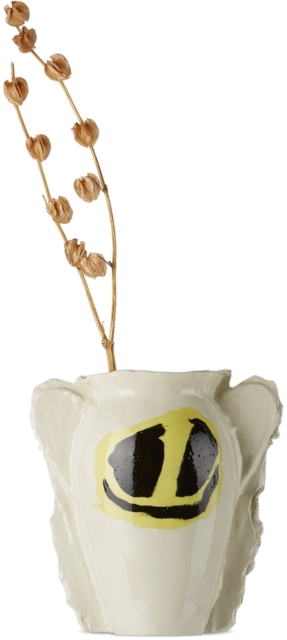 DUM KERAMIK Off-White One Smiley Face Vase by SSENSE | ufurnish.com