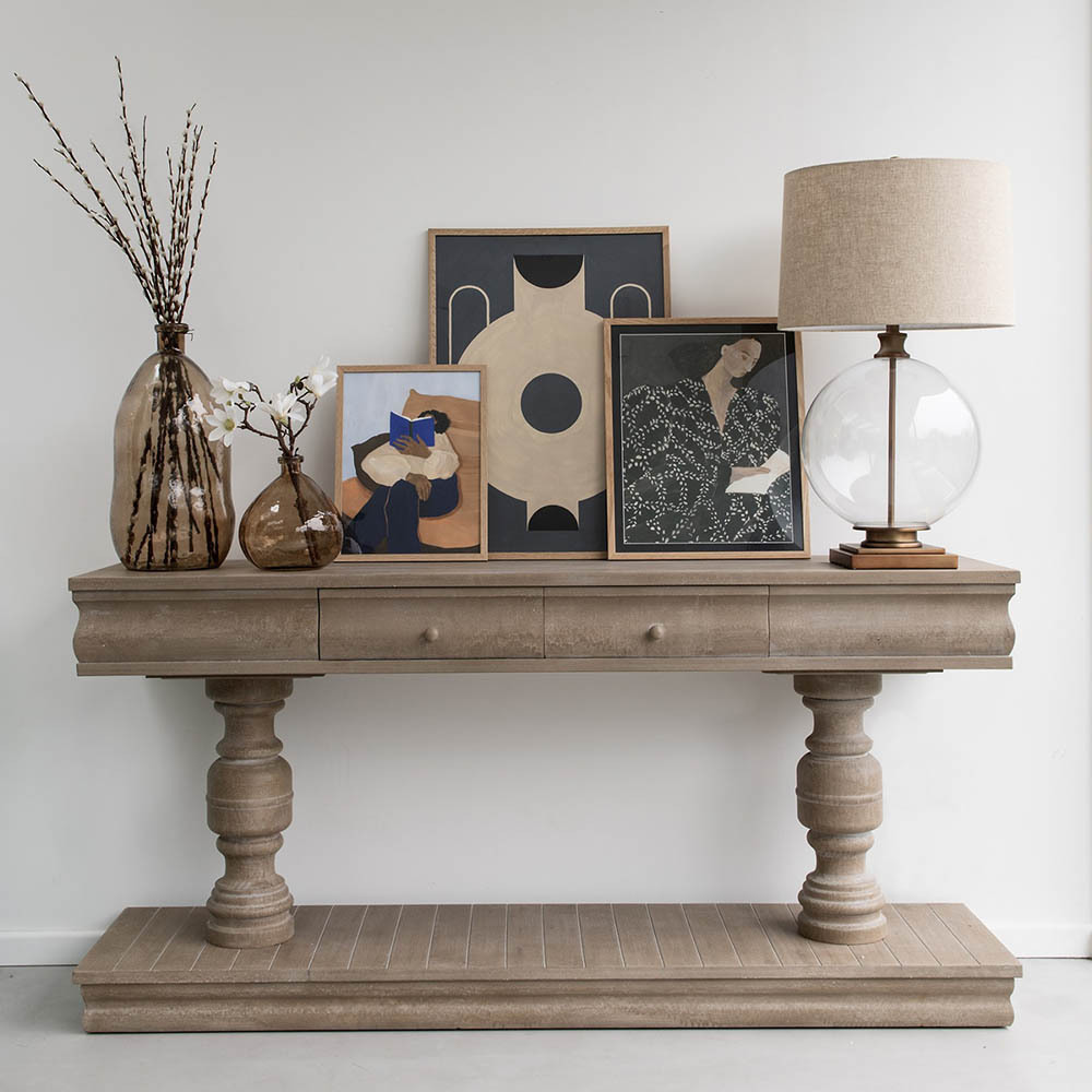 Lewes Console Table - Natural by Sweetpea & Willow | ufurnish.com