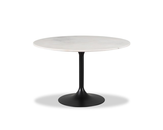 Telma Dining Table - White Marble/Matte Black (100 cm) by Sweetpea ...