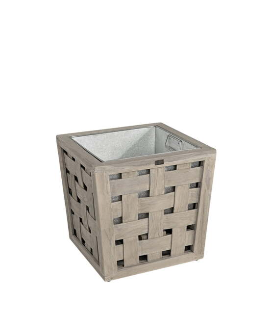Teak Planter - Charcoal Teak - S by Sweetpea & Willow | uFurnish.com