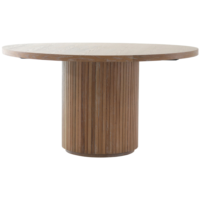Readed Oak Round Dining Table by Sweetpea & Willow | ufurnish.com