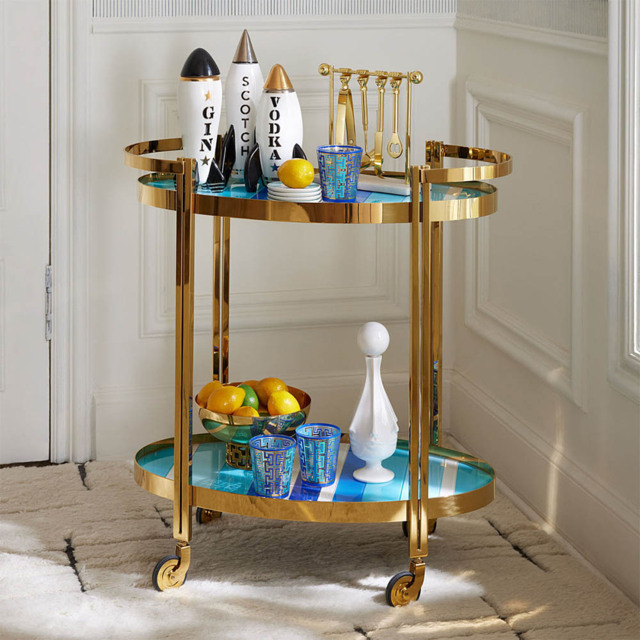 Ultramarine Bar Cart by Sweetpea & Willow | uFurnish.com