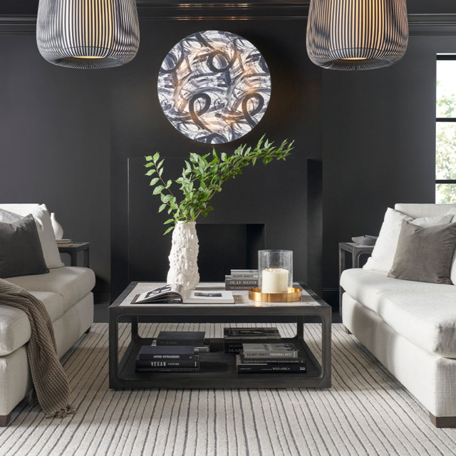 Smoke Fusion Marble Coffee Table by Sweetpea & Willow | ufurnish.com