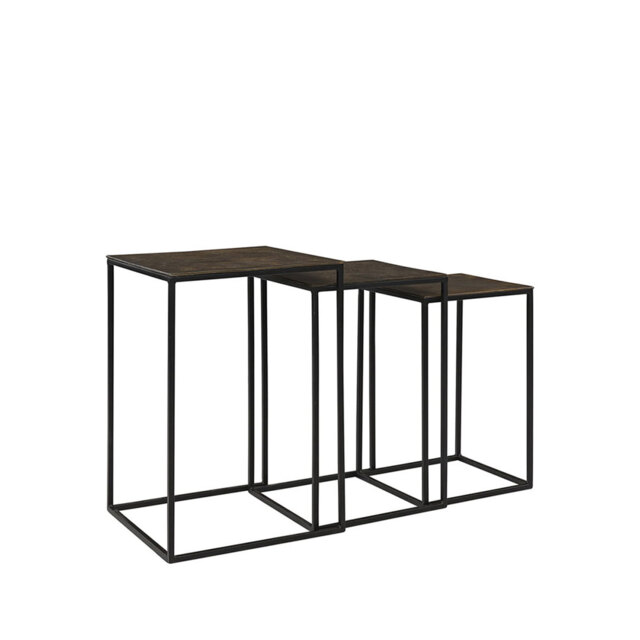 Nova Nesting Tables - Vintage Brass - Set of 3 by Sweetpea & Willow | ufurnish.com