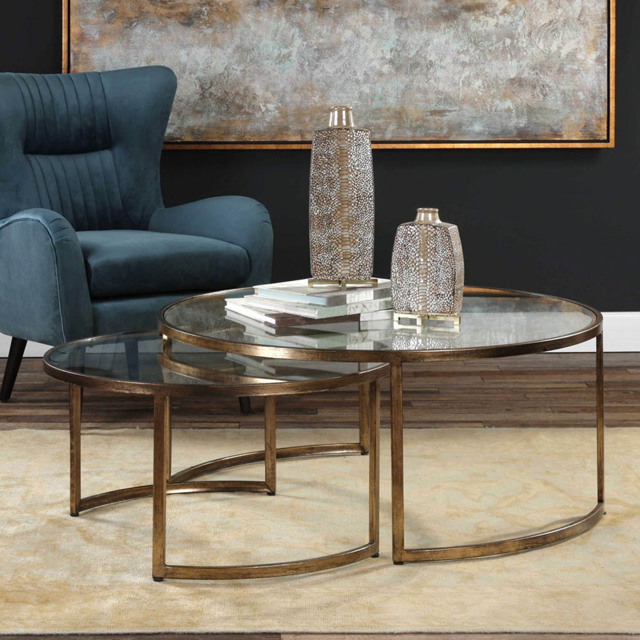 Rhea Nested Coffee Tables - Set of 2 by Sweetpea & Willow | ufurnish.com