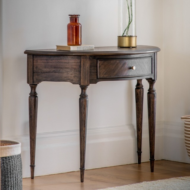 Viola Semi-Circle Side Table - Rich Brown by Sweetpea & Willow ...