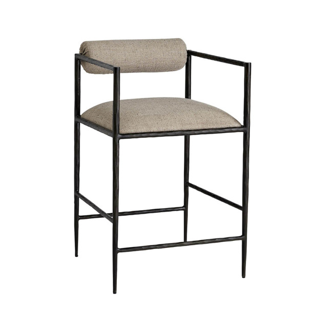 Barbana Counter Stool - Pewter Texture by Sweetpea & Willow | ufurnish.com