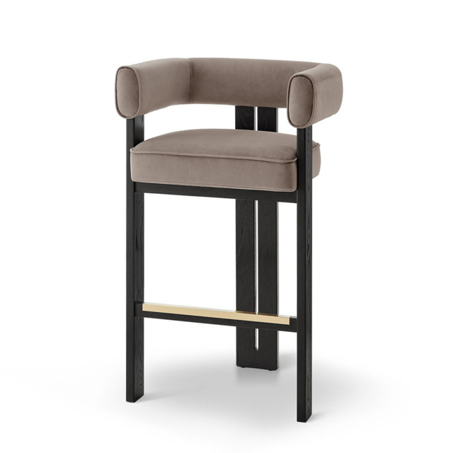 Tilda Bar Stool - Megan Mink by Sweetpea & Willow | ufurnish.com