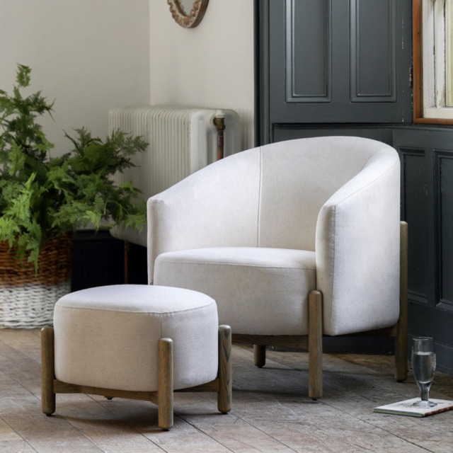 Blondin Armchair - Cream by Sweetpea & Willow | ufurnish.com