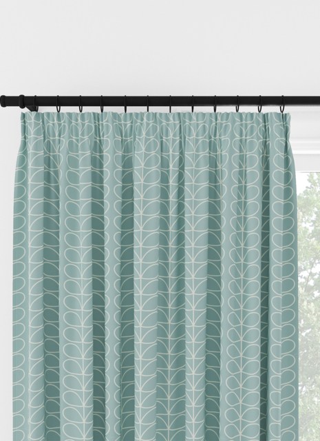 Orla Kiely Linear Stem Aqua Pencil Pleat Curtain by Swift Direct Blinds ...