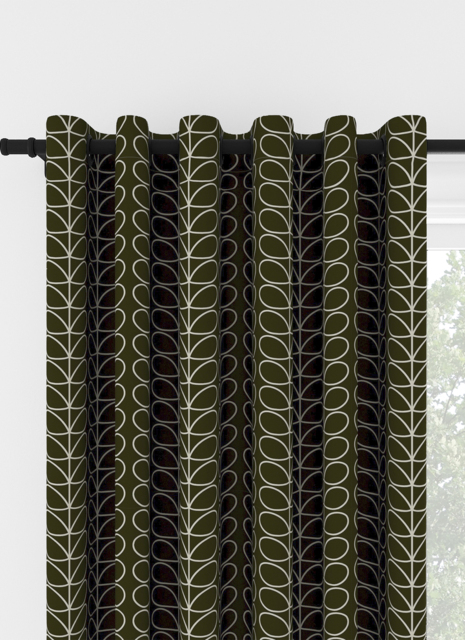 Orla Kiely Linear Stem Kelp Eyelet Curtain by Swift Direct Blinds ...