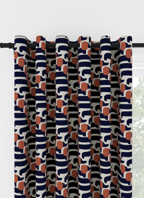 Orla Kiely Dog Show Whale Eyelet Curtain by Swift Direct Blinds ...