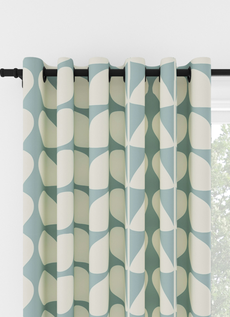 Orla Kiely Jumbo Solid Stem Duckegg Eyelet Curtain by Swift Direct ...