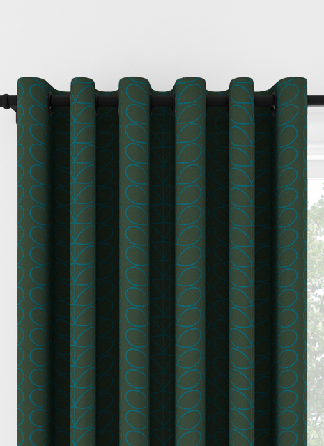 Orla Kiely Linear Stem Evergreen Eyelet Curtain by Swift Direct Blinds ...