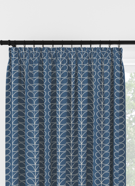 Orla Kiely Linear Stem Marine Pencil Pleat Curtain by Swift Direct ...