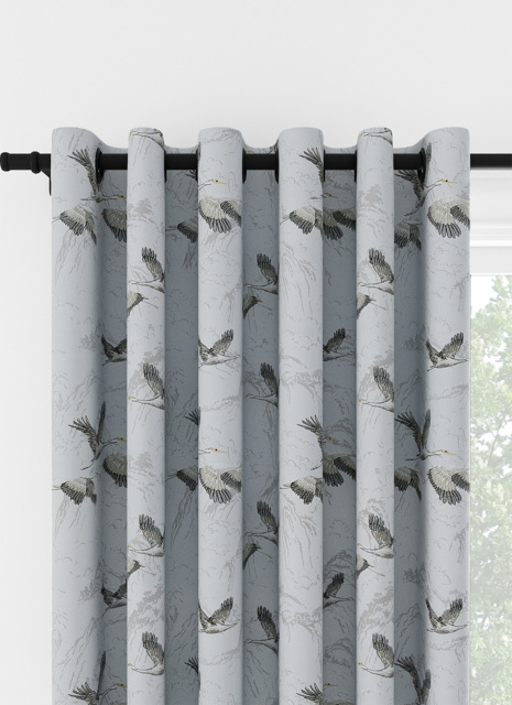 Laura Ashley Animalia Embroidered Silver Eyelet Curtain by Swift Direct ...