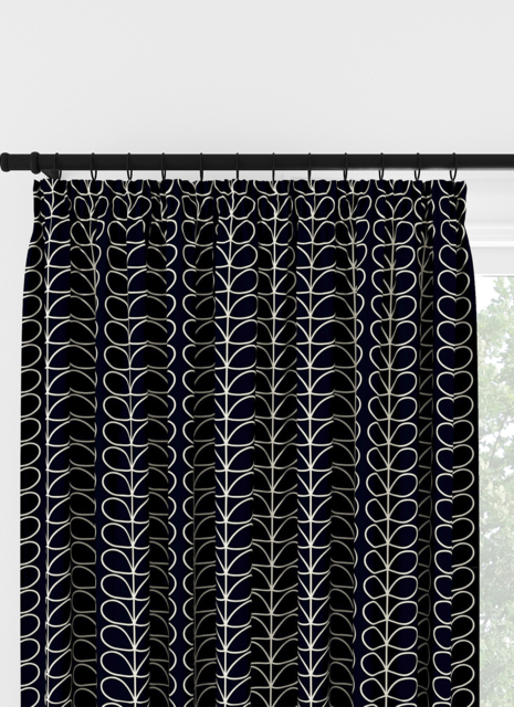 Orla Kiely Linear Stem Navy Whale Pencil Pleat Curtain by Swift Direct ...