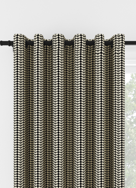 Orla Kiely Tiny Stem Black Eyelet Curtain by Swift Direct Blinds ...