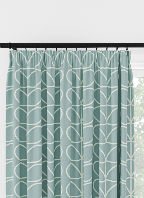 Orla Kiely Jumbo Linear Stem Aqua Pencil Pleat Curtain by Swift Direct ...