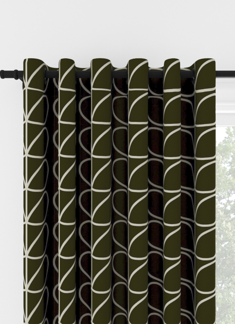 Orla Kiely Jumbo Linear Stem Kelp Eyelet Curtain by Swift Direct Blinds ...