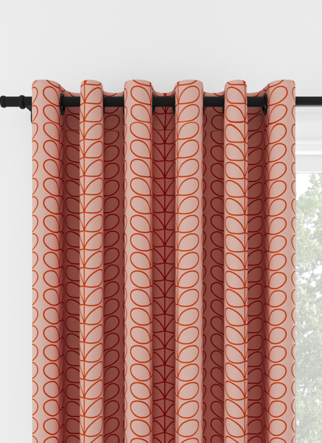 Orla Kiely Linear Stem Pink and Tomato Eyelet Curtain by Swift Direct ...