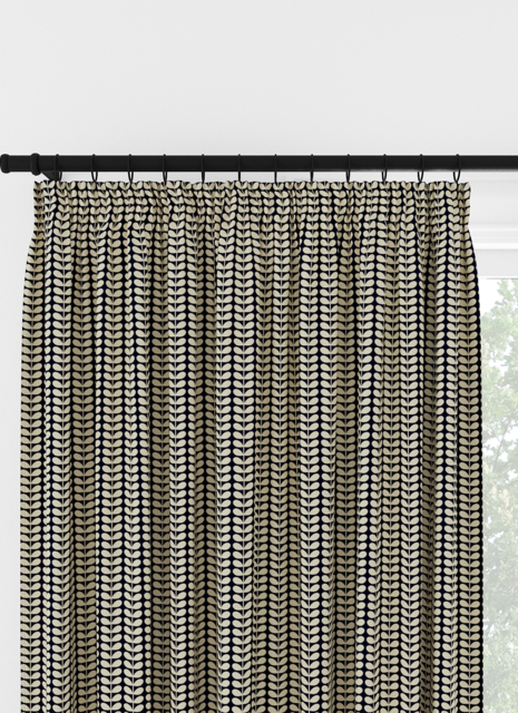 Orla Kiely Tiny Stem Whale Pencil Pleat Curtain by Swift Direct Blinds ...