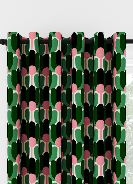 Orla Kiely Florida Jade Eyelet Curtain by Swift Direct Blinds ...
