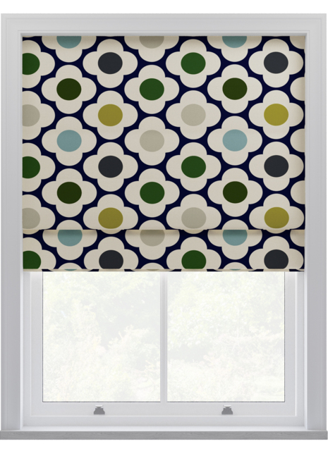 Orla Kiely Spot Flower Blue Multi Roman Blinds by Swift Direct Blinds ...
