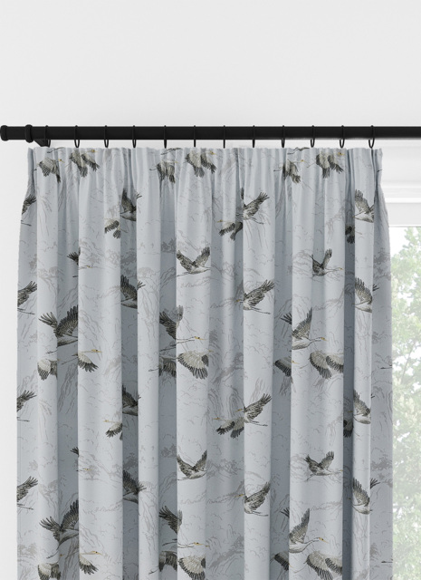 Laura Ashley Animalia Embroidered Silver Pencil Pleat Curtain by Swift ...