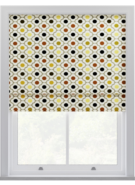 Orla Kiely Spot Flower Ditsy Yellow Multi Roman Blinds by Swift Direct ...