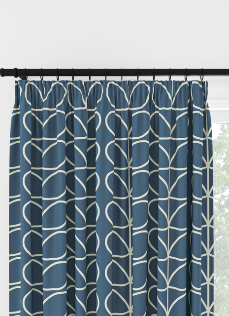 Orla Kiely Jumbo Linear Stem Marine Pencil Pleat Curtain by Swift ...