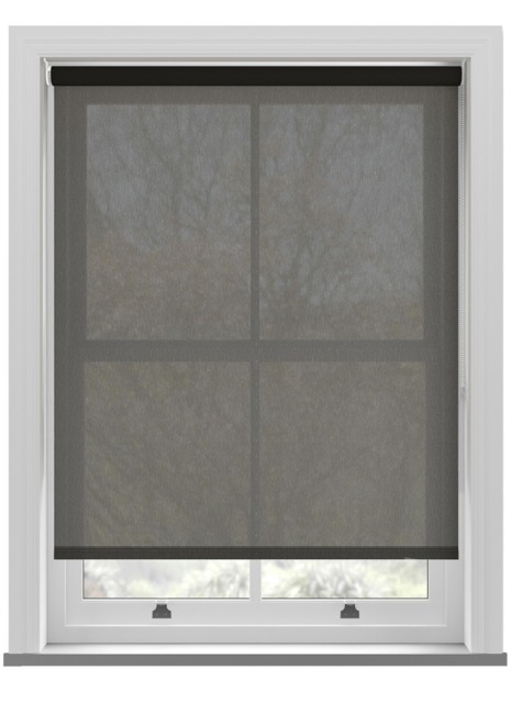 Voile Jet Black Twist Roller Blind by Swift Direct Blinds | ufurnish.com