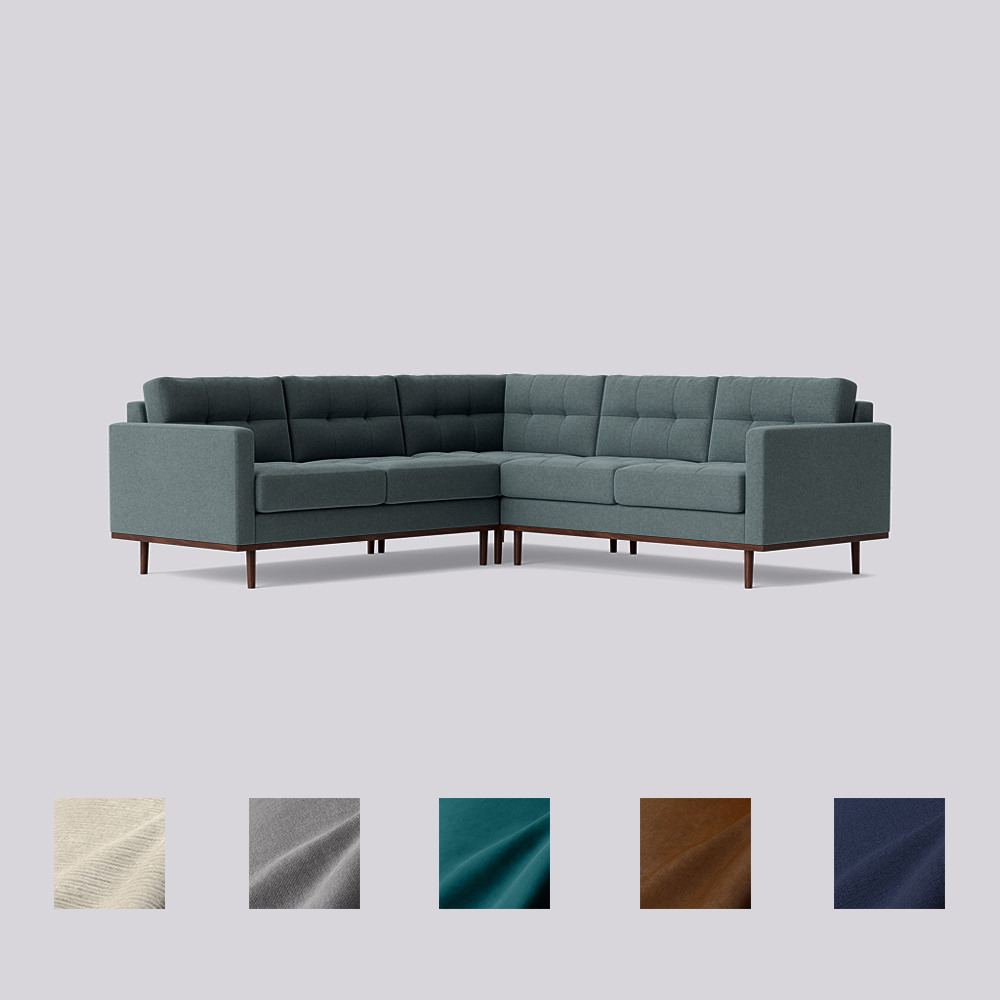 Swoon - Berlin - Five-Seater Corner Sofa - Blue - Smart Wool by Swoon ...