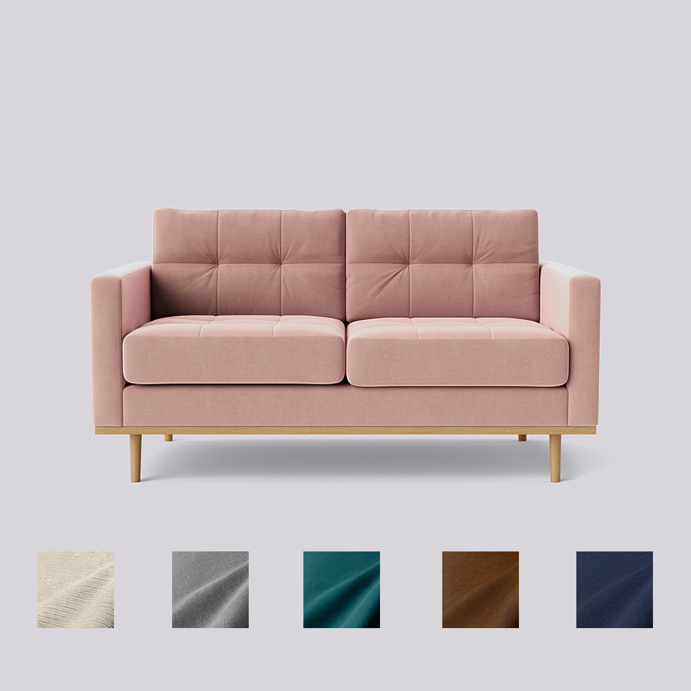 Swoon - Berlin - Two-Seater Sofa - Pink - Easy Velvet by Swoon ...