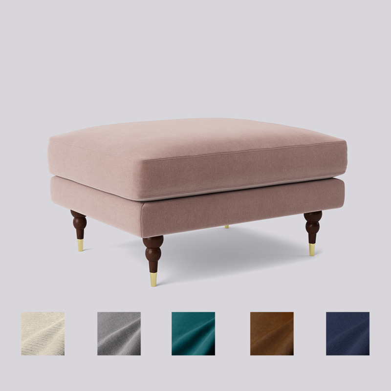 Swoon - Charlbury - Ottoman - Pink - Crushed Velvet by Swoon | ufurnish.com