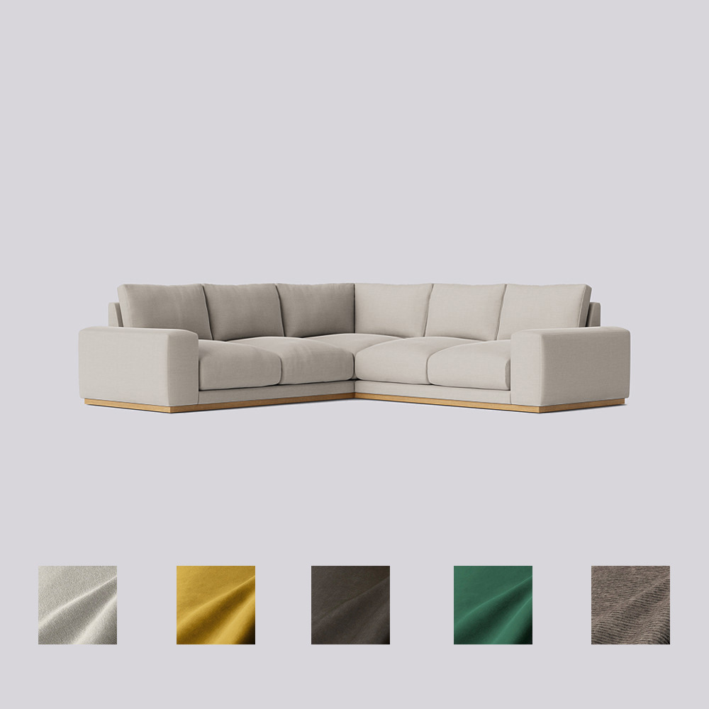 Swoon - Denver - Five-Seater Corner Sofa - Grey - Linen by Swoon ...
