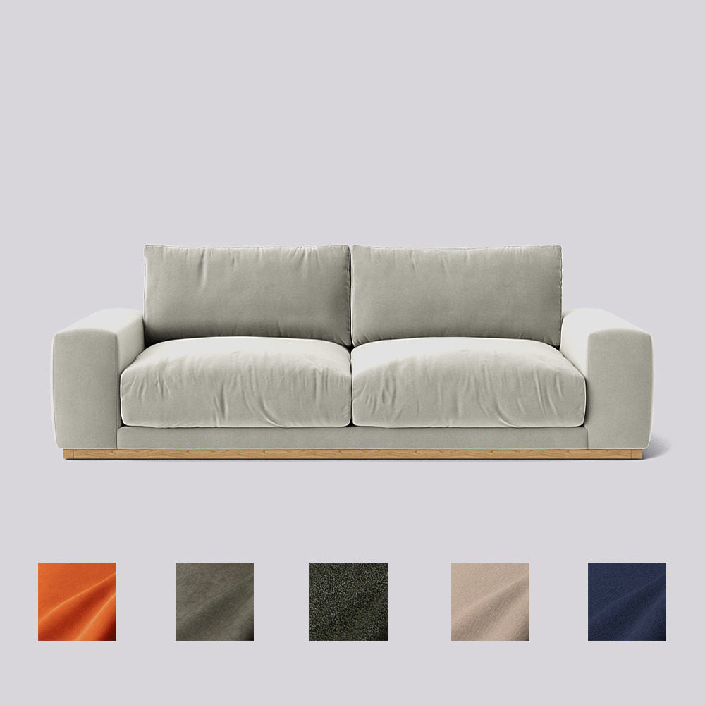 Swoon - Denver - Three-Seater Sofa - Light Grey - Easy Velvet by Swoon ...